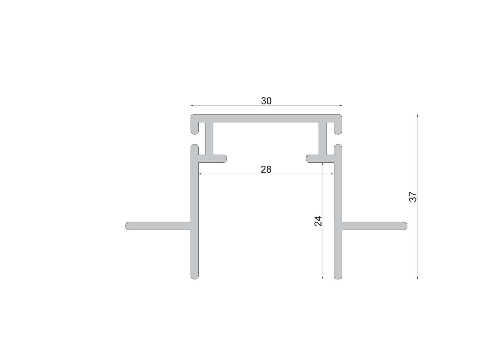 Combo Einbau Montageprofil mit Flügel 13mm, 2m nicht eloxiert --> ELS-Licht Ihr Spezialist für ...