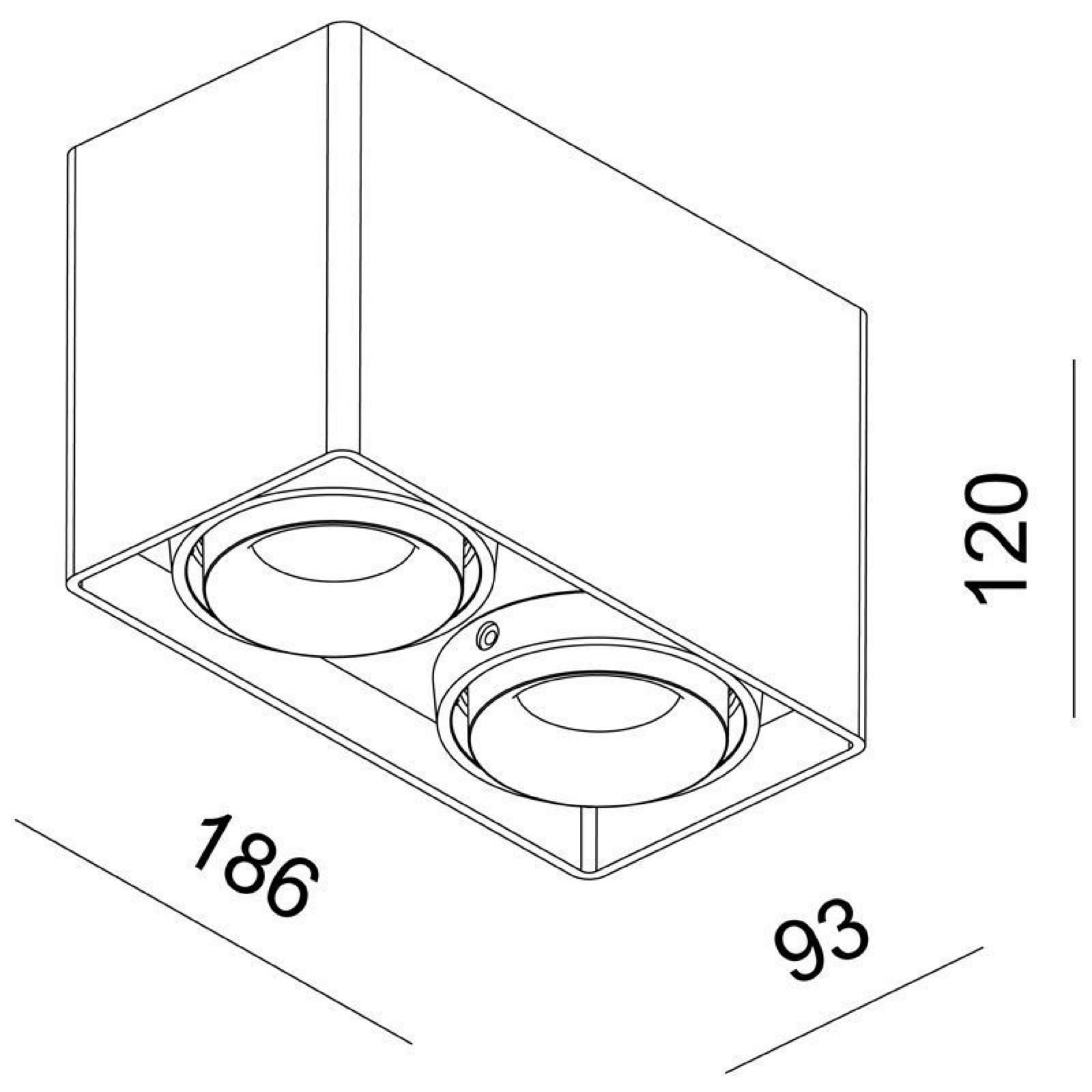 Deckenaufbauleuchte Mona II, 2x max. 50W, GU10 Fassung, Weiß --> ELS-Licht Ihr Spezialist für ...