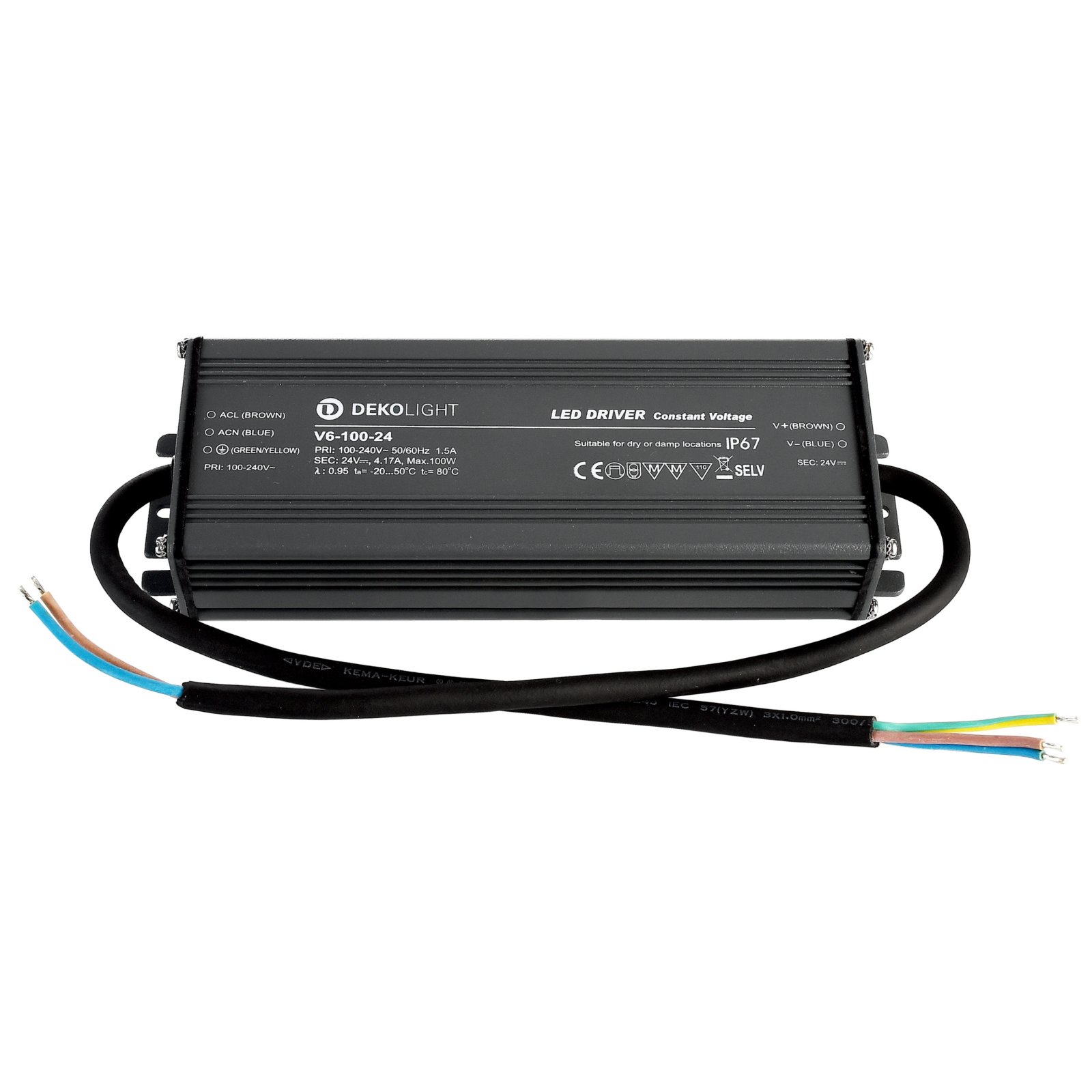 Netzgerät IP67 (CV, DC) V6-100 24V, 100W, 100-240V/AC --> ELS-Licht Ihr Spezialist für ...